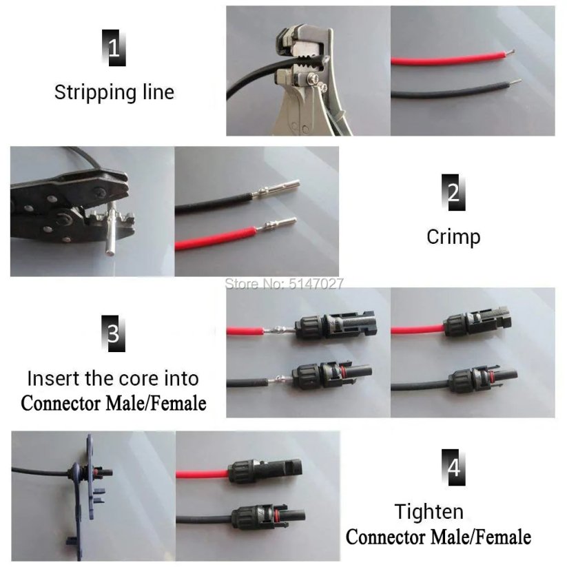 Solární PV konektor MC4 samec+samice 1000VDC 30A :: HellElectro